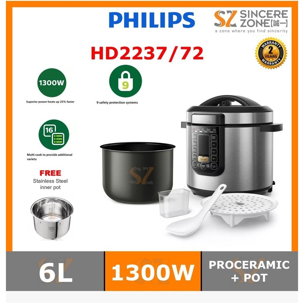 PHILIPS HD2237 ALL-IN-ONE COOKER 6L / MULTI COOKER / PRESSURE COOKER ...