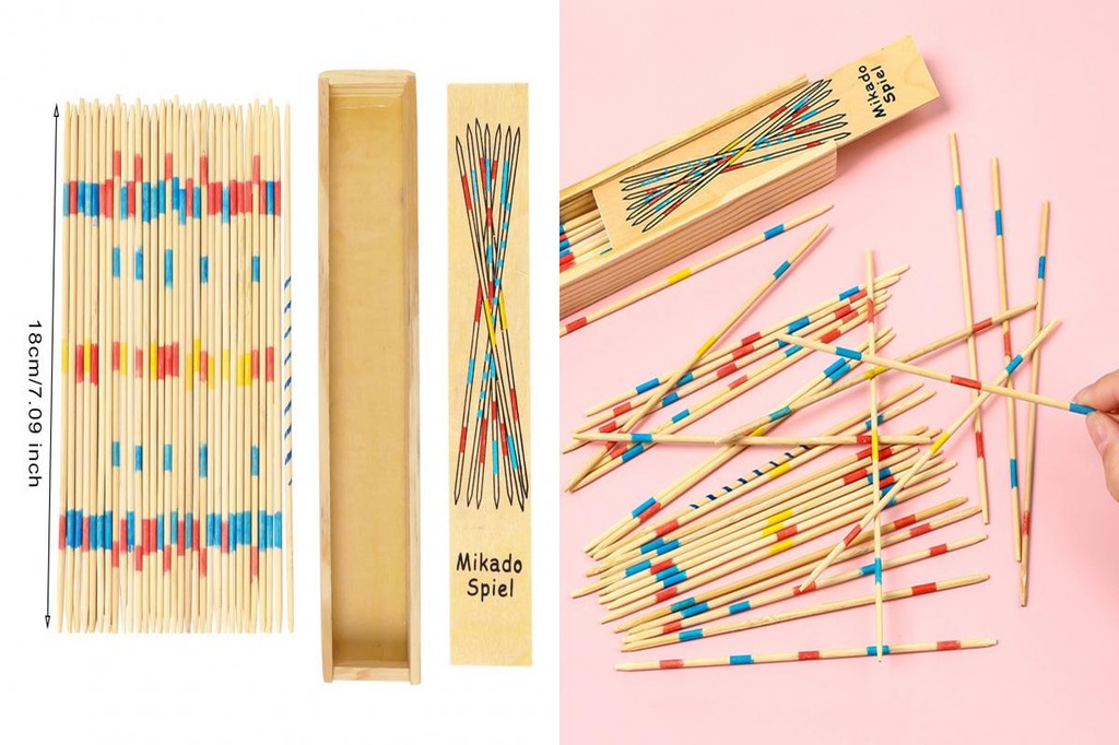 SOU Children Counting Game Traditional Bamboo Pick-up Sticks Game Fun ...