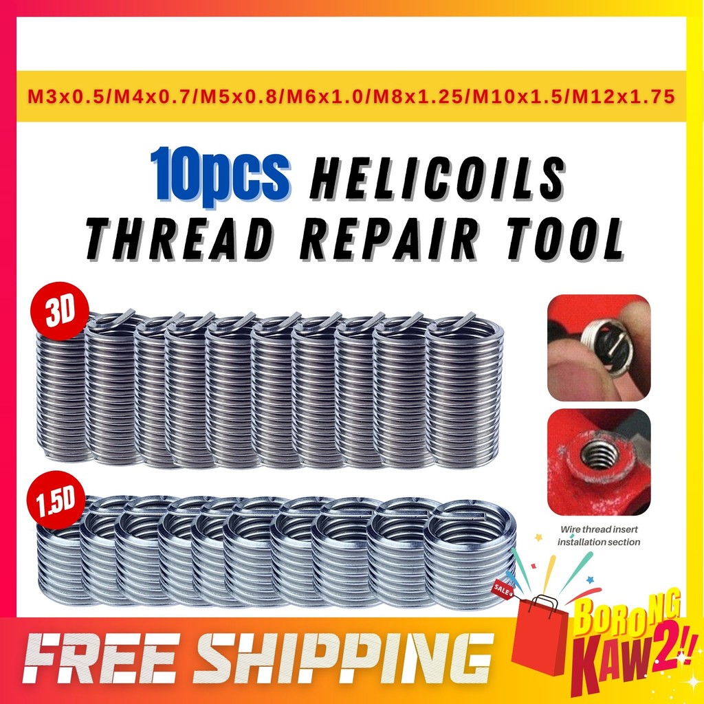 10PCS (M3x0.5) (M4x0.7) (M5x0.8) (M6x1.0) (M8x1.25) (M10x1.5) ( M12x1 ...