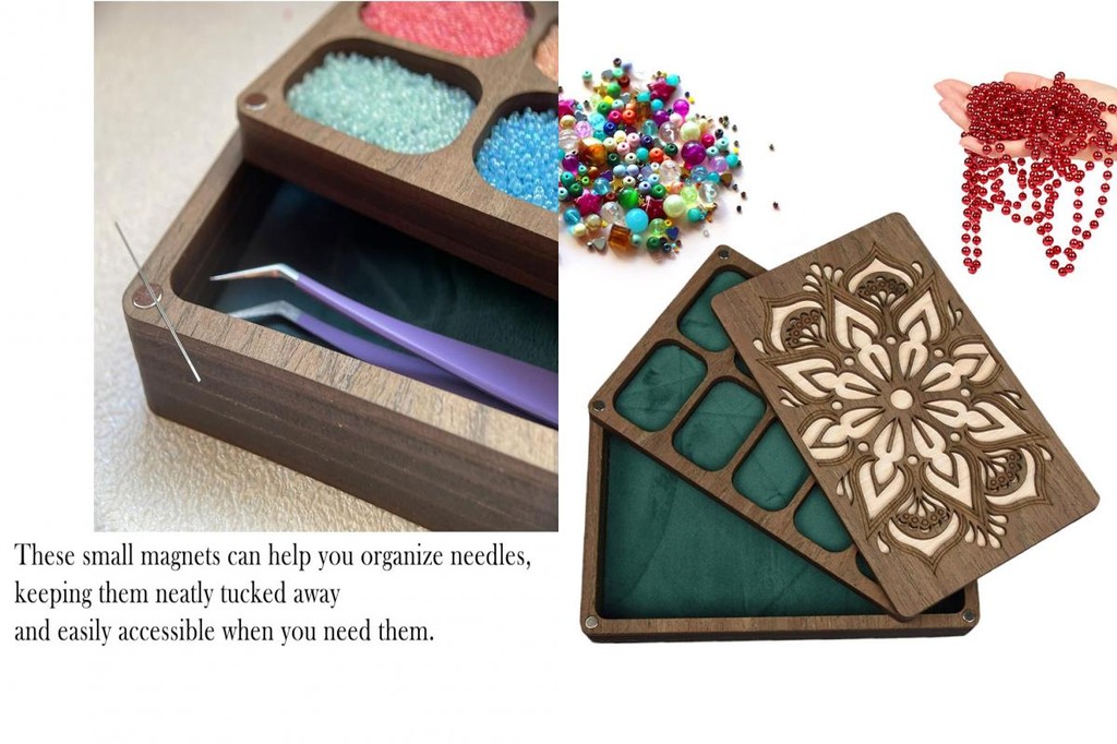 FOCUS Bead Storage Container Magnetic Bead Tray Wooden Bead Sorting ...