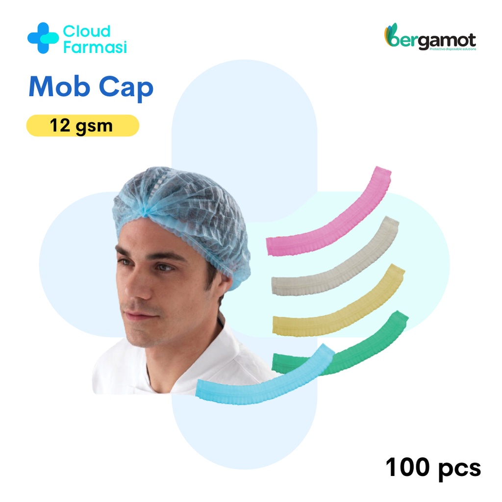 [Cloud Farmasi] Disposable Hair Nets Mob Cap Hair Cover (White, Blue ...