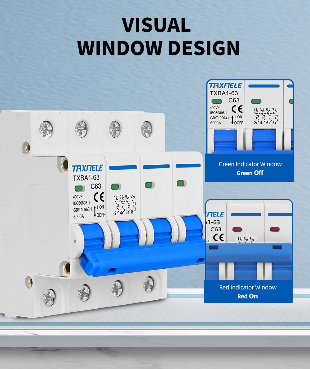 DZ47 400V 4P 6-63A C Type Mini Circuit Breaker MCB Short Overload ...