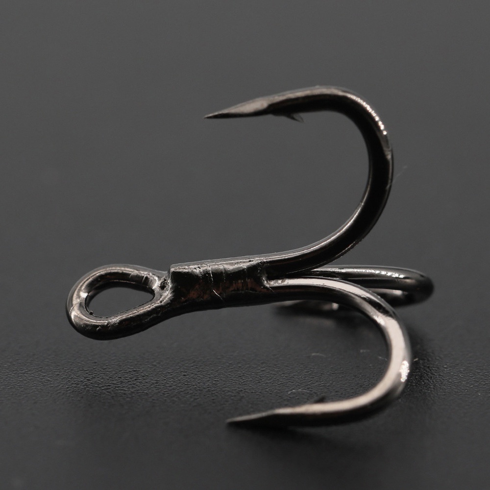 10pcs/lot 6X Saltwater Strong Fishing Hook Matte Tin Super Sharp Treble ...