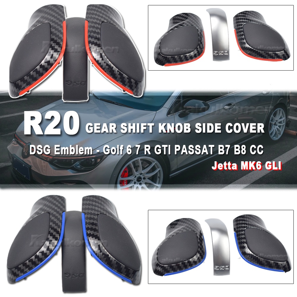 Auto Gear Shift Knob Side Cover DSG Emblem For VW Golf 6 Golf 7 R GTI ...