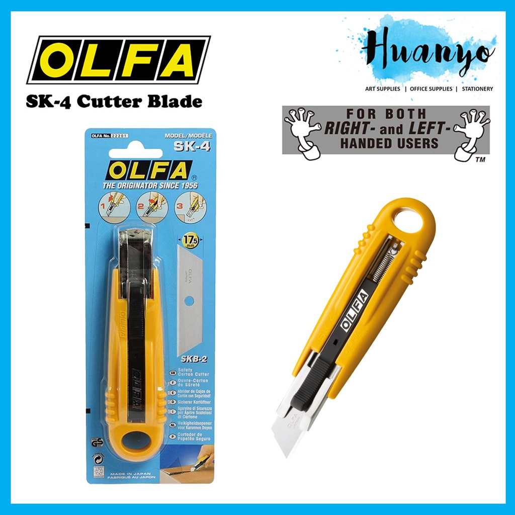 OLFA Self-Retracting Safety Cutter Knife Blade Carton Opener for Hobby Craft & Utility SK-4 ...