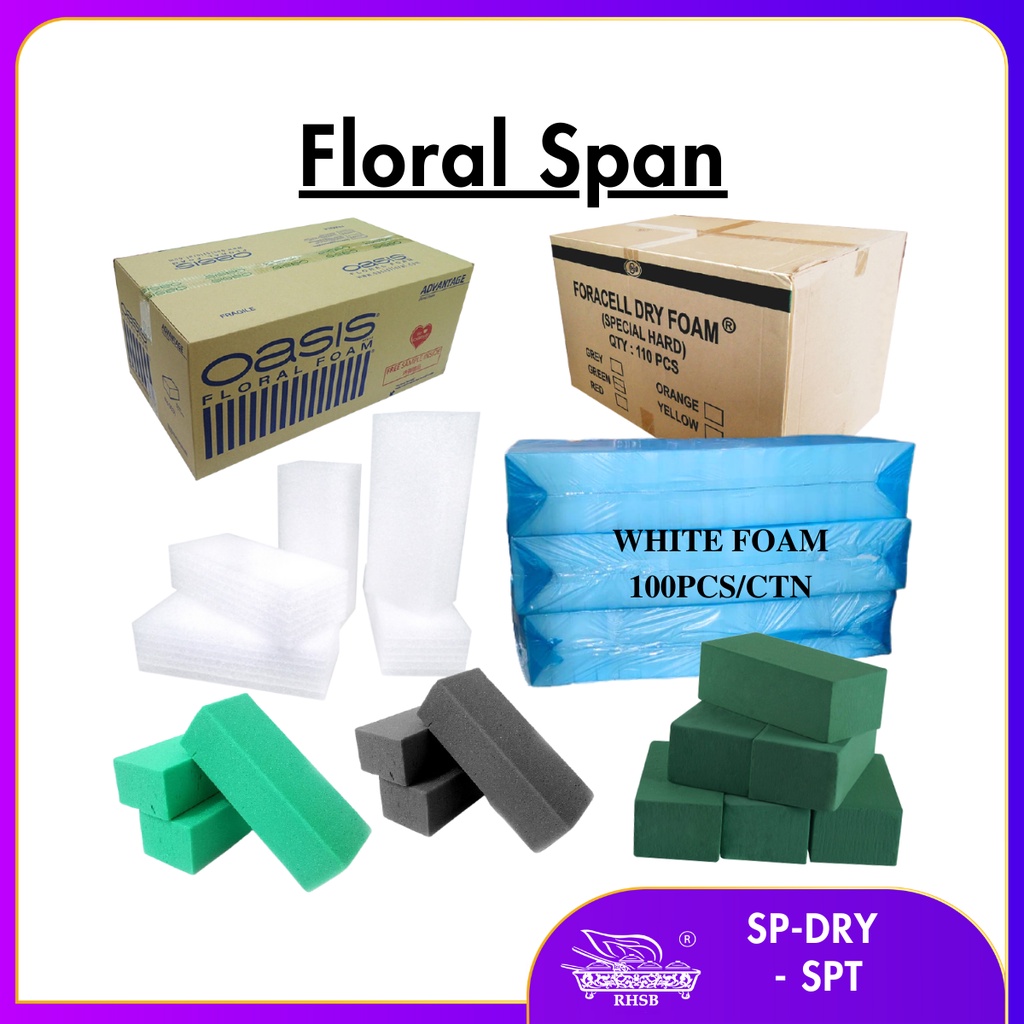 [BORONG] SPAN BUNGA TAK BERHABUK/ SPAN KERING/ FLOWER FOAM/ FLORAL FOAM ...