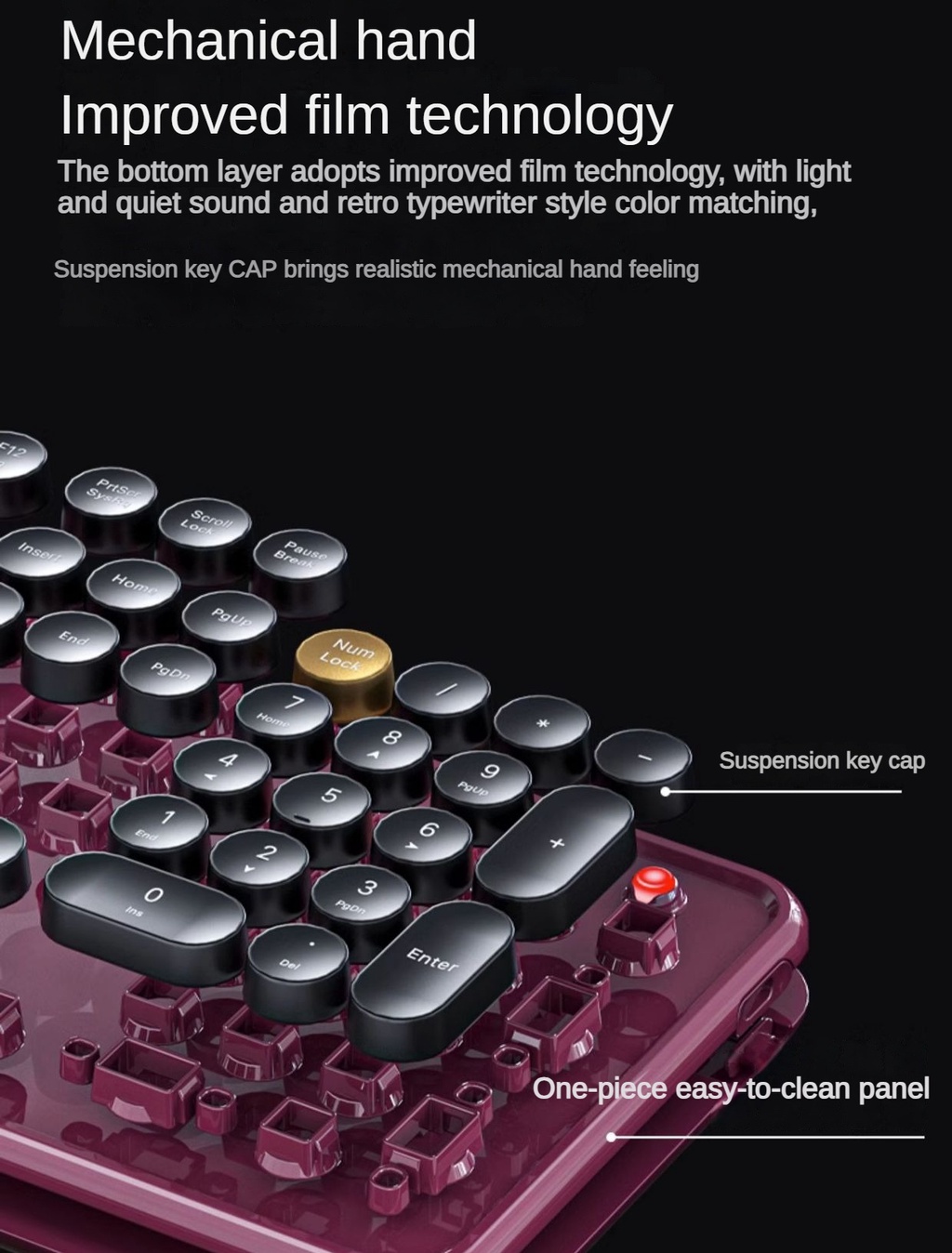 AULA-AC306 Wireless Keyboard Mouse Office Game Retro Keyboard & Mouse ...