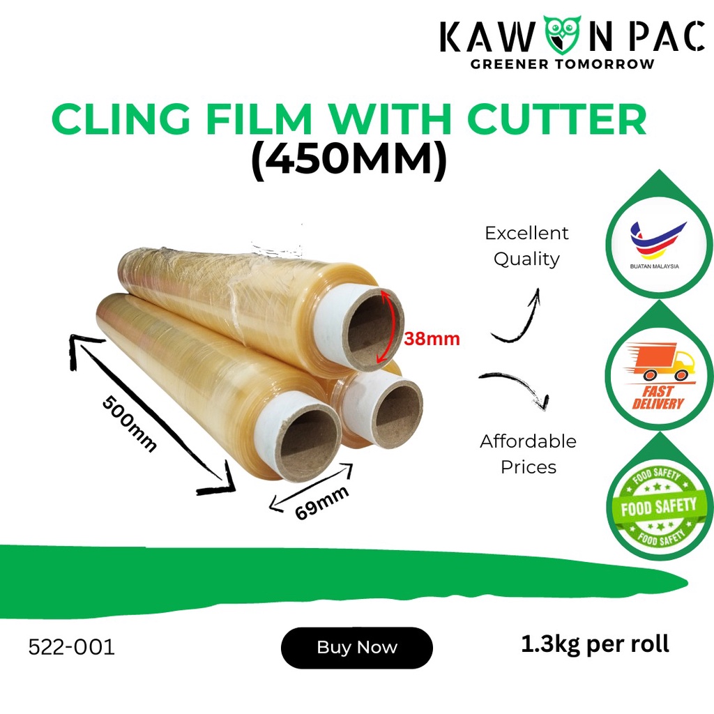 1.3KG FOOD GRADE WRAP || 45CM/450MM/18 inch Width || Food Wrapping ...