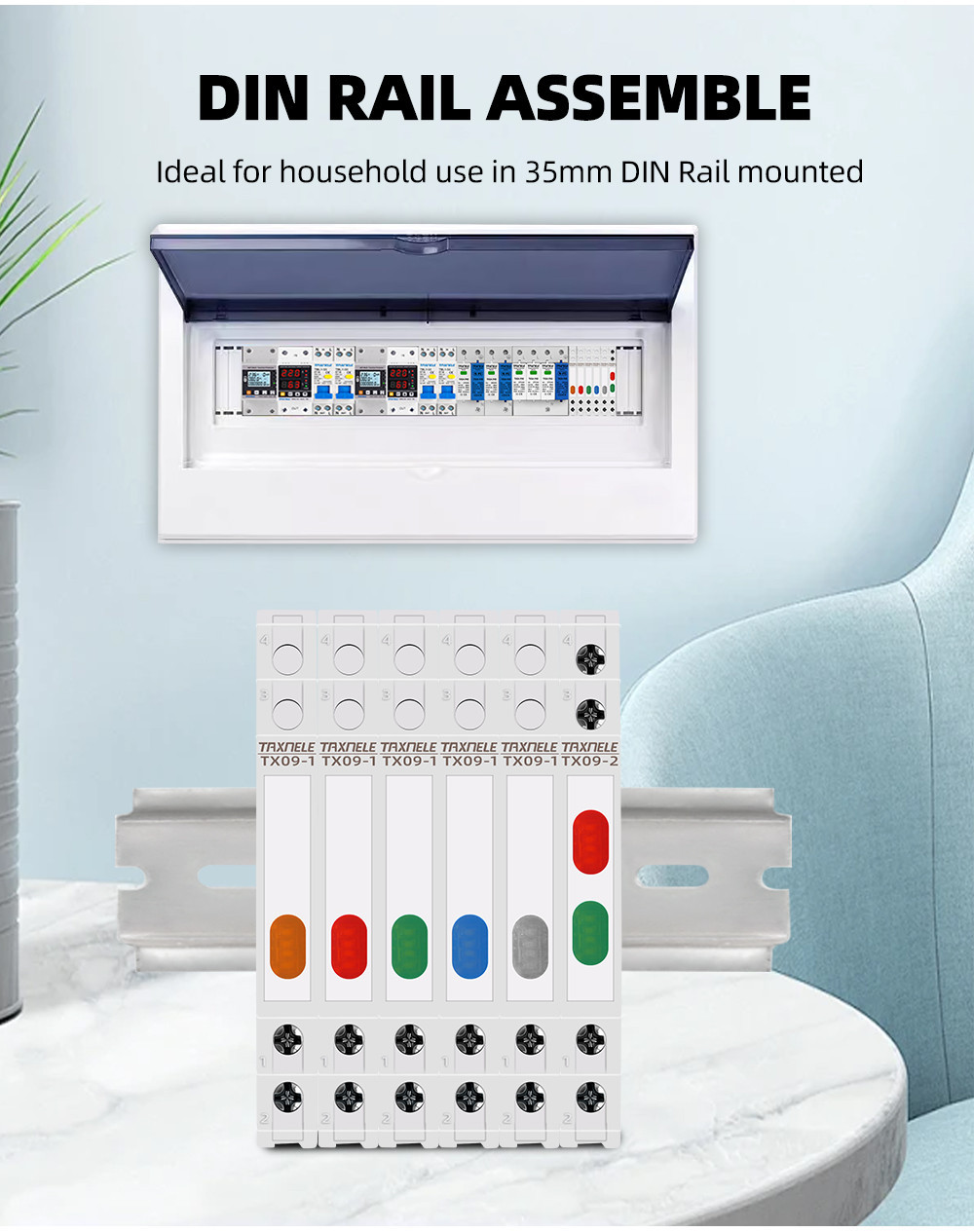 Din Rail Mount LED Signal Lamp AC DC 220V 230V Indicating Pilot Lights ...