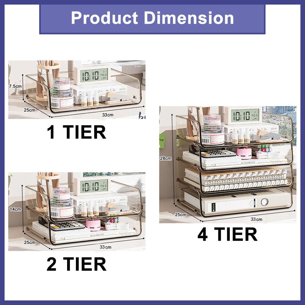 Innohut Stackable Transparent Document Rack File Document Letter Paper ...