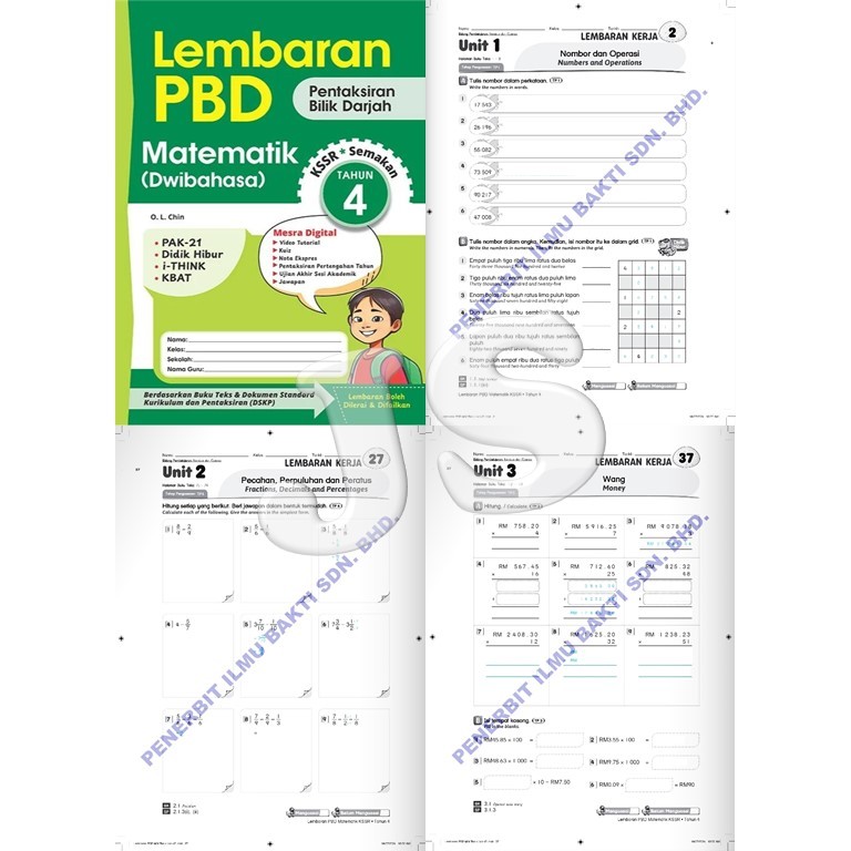 LEMBARAN PBD TAHUN 4 5 6 KSSR SEMAKAN 2025 | PENTAKSIRAN BILIK DARJAH - PENERBIT ILMU BAKTI ...