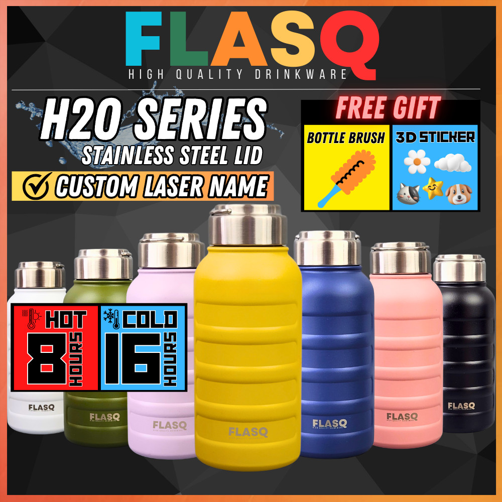 FLASQ H2O Series Tumbler Tahan Sejuk Botol Air Viral Water Bottle ...