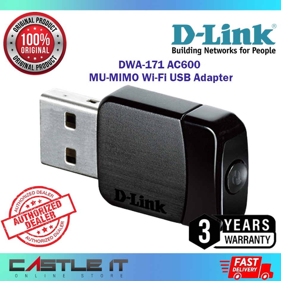 D-Link DWA-171 Wireless AC600 WIFI Dongle Dual Band USB 2.0 Adapter ...