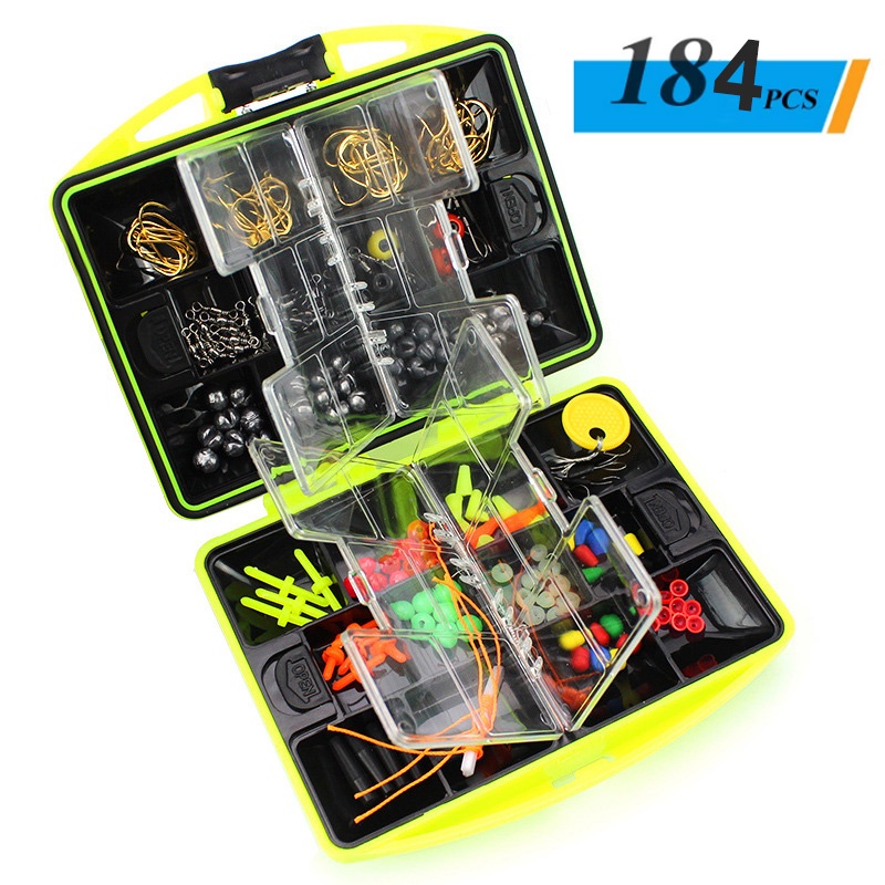 184pcs 24 Kinds Portable Rigs Rock Fishing Accessories Set Surf Casting ...