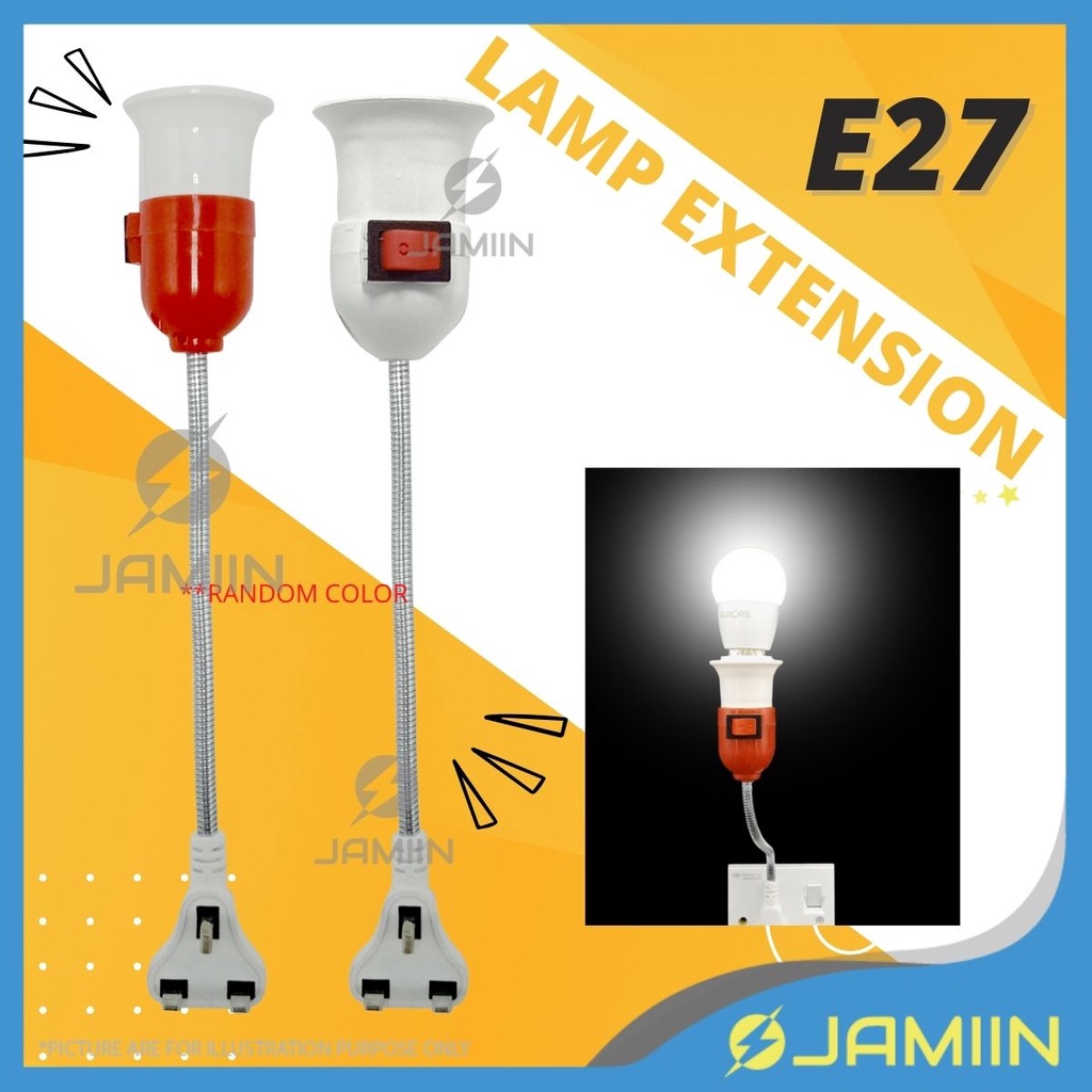 E27 Flexible Extension Screw Lamp Holder, Bulb Holder, Screw Socket ...