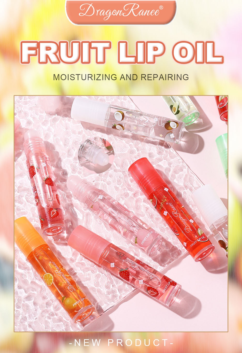 Dragon Ranee Fresh Fruit Roll-on Lip Balm Lip Makeup Primer ...