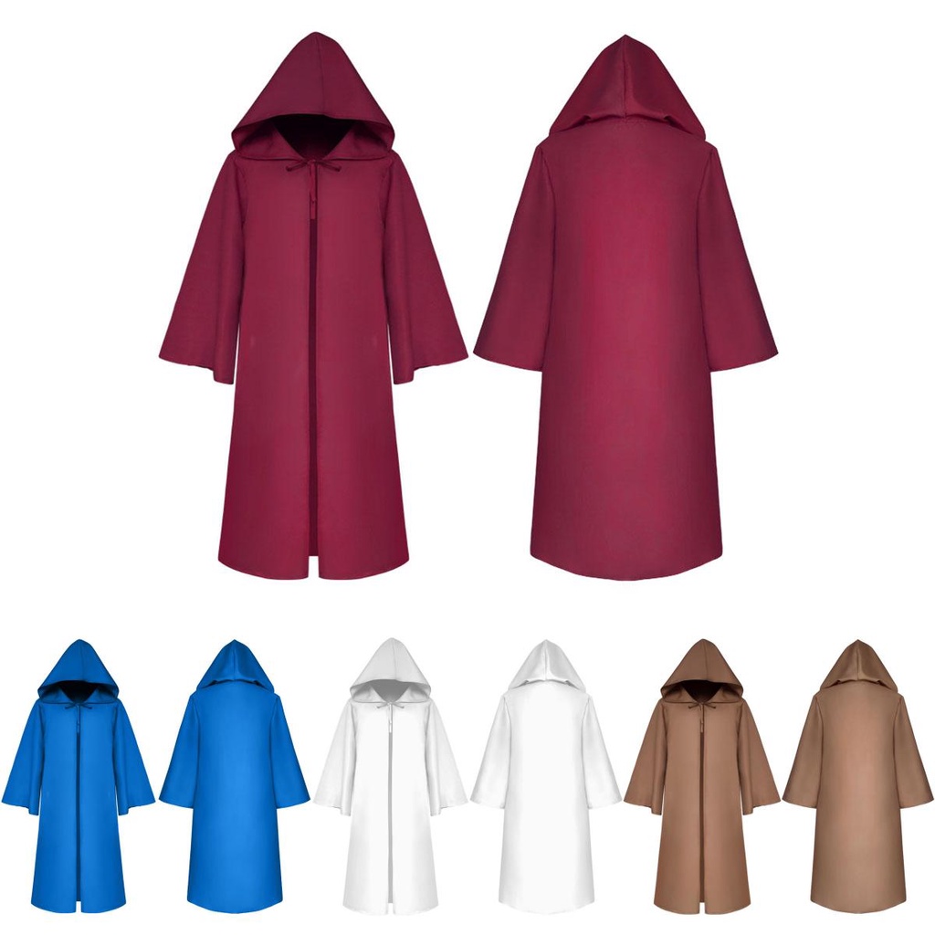Jedi Warrior Hooded Cloak Cape Robe Costume Cosplay Halloween Party ...