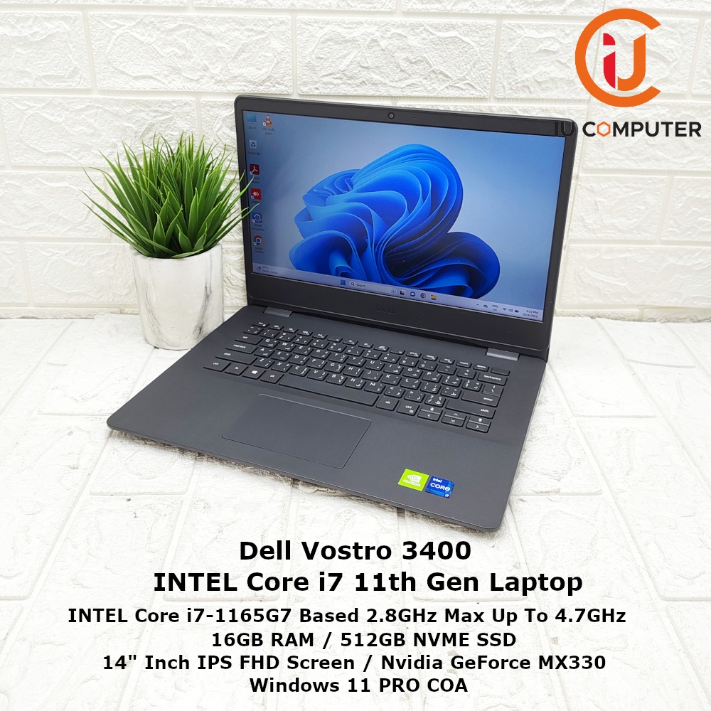 DELL VOSTRO 3400 INTEL CORE I7-1165G7 16GB RAM 512GB NVME SSD MX330 ...