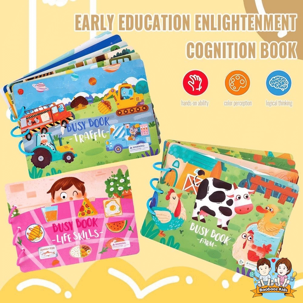 Montessori Quiet Book Busy Book Early Learning Educational Toys ...