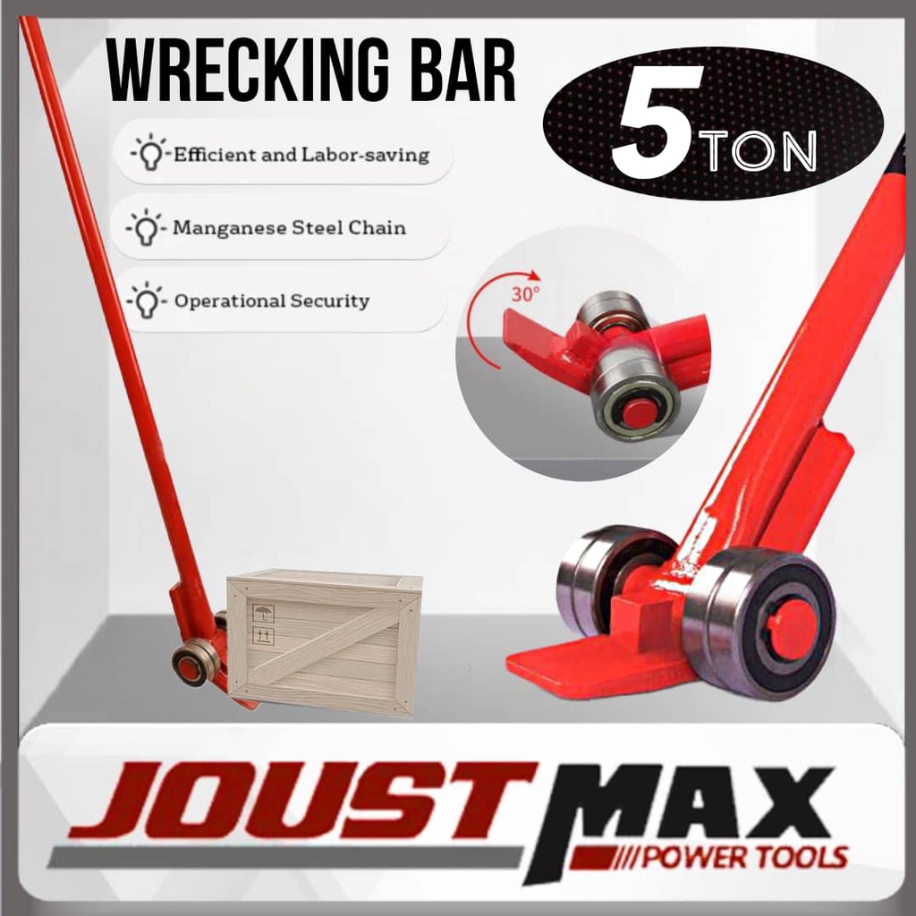 5Ton Heavy Duty Lifting Crowbar with Wheel Warehouse Cargo Trolley ...