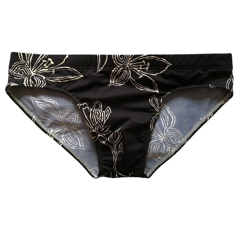 Men's Flowers Printed Simple And Generous Swimming Briefs Anti ...
