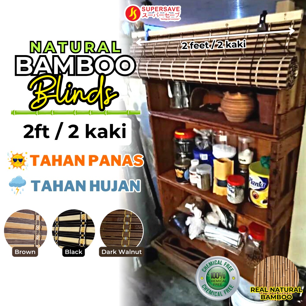 SUPERSAVE 2ft / 2 kaki Bidai Buluh Bamboo Blind Bidai Kayu Outdoor ...