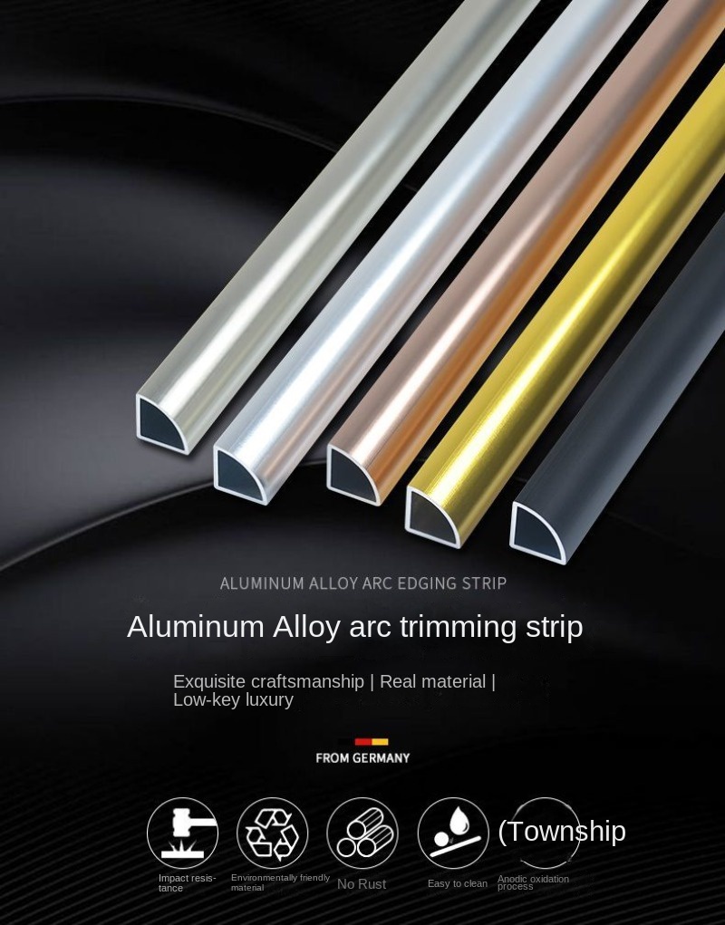 Aluminum Alloy Right Angle Blank Holding Groove Outer Angle Arc Tile ...