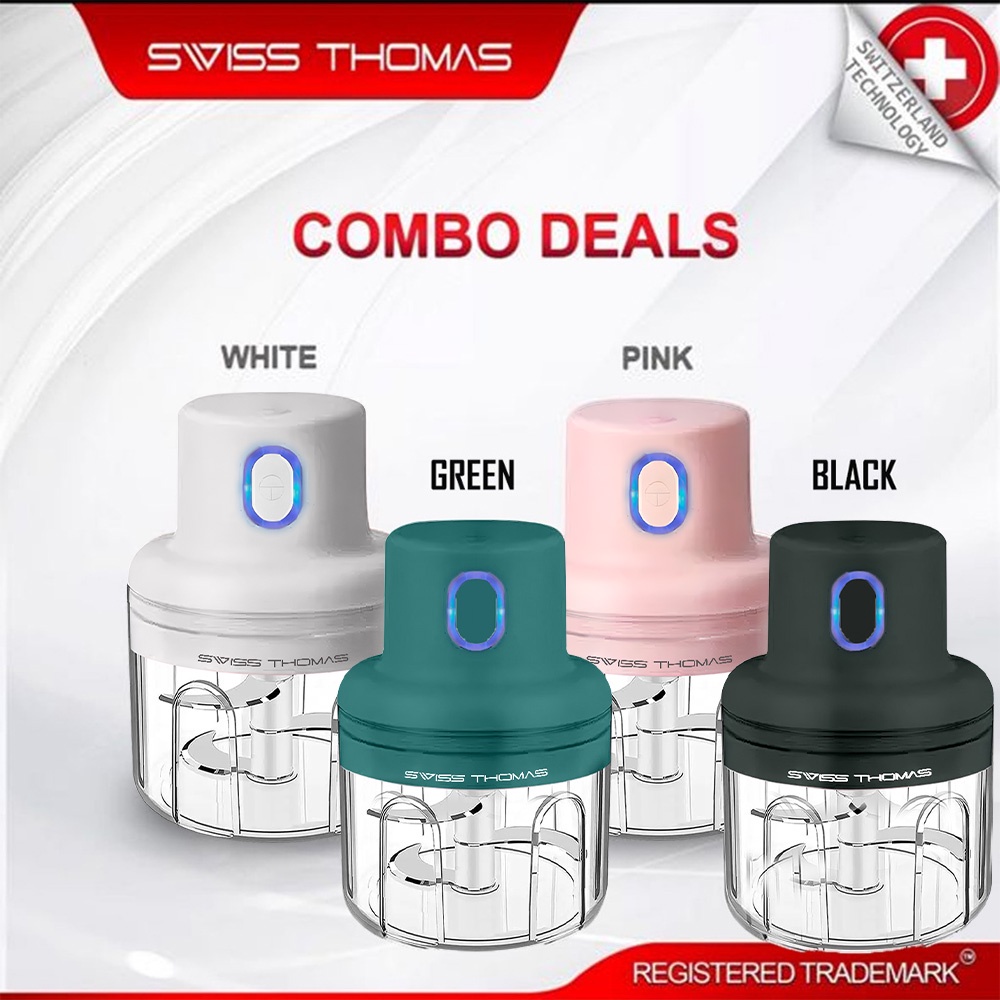 Swiss Thomas Cordless Tanpa Wired Mini Chopper Blender Rechargeable USB ...