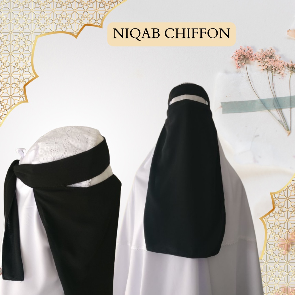 NIQAB MUSLIMAH HIJAB CHIFFON IRONLESS bertali purdah perempuan | Shopee ...