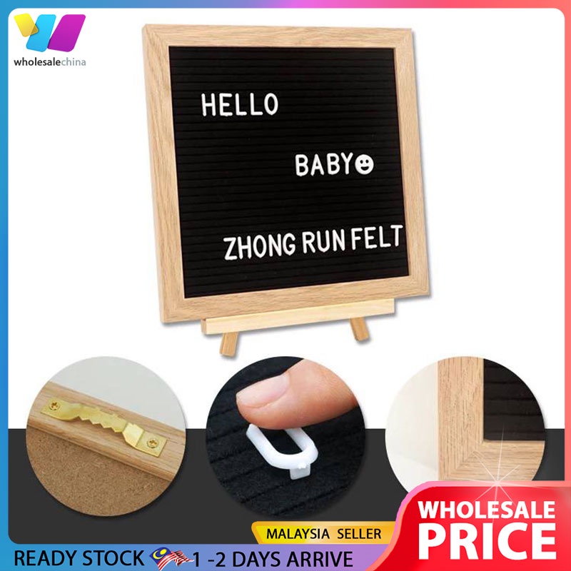 Wooden Frame Message Board DIY Changeable Reusable Felt Letterboard ...