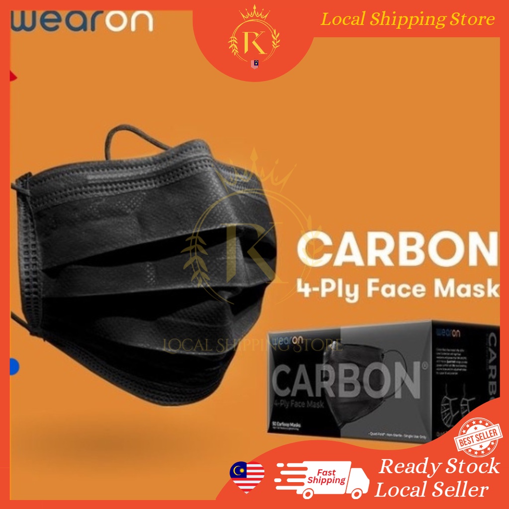 【LOCAL SHIP】WearOn CARBON MASK TOP QUALITY In Malaysia- 4 ply Surgical ...