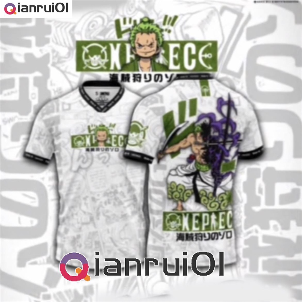 NEW 2023 ONE PIECE Jersey Microfiber Roronoa Zoro JERSEY COLLAR ANIME ...