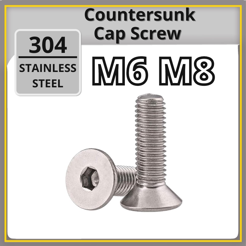 M6 M8 Hex Socket CSK Cap Screw DIN7991 | SUS 304 Stainless Steel Grade A2-70 | Skru Allen Key ...