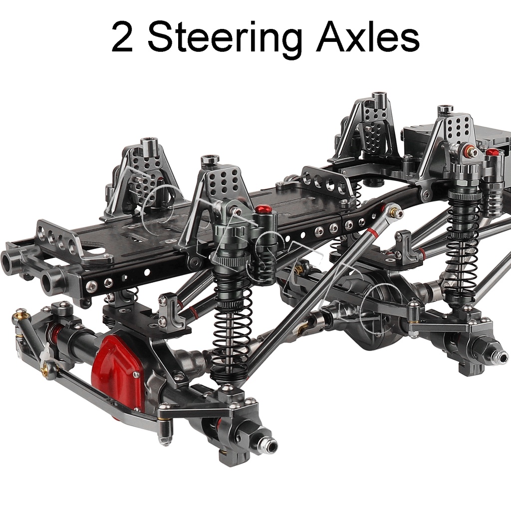Metal 8x8 RC Car Chassis Frame 601mm Wheelbase with 2 Front Steering ...