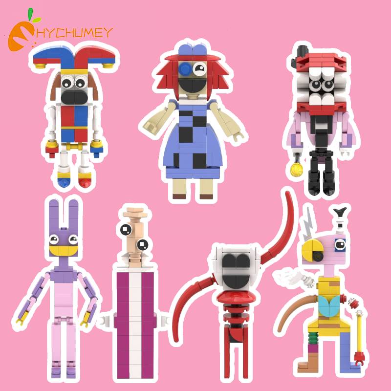 7pcs The Amazing Digital Circus Bricks Model Figure Clown Pomni Cartoon ...
