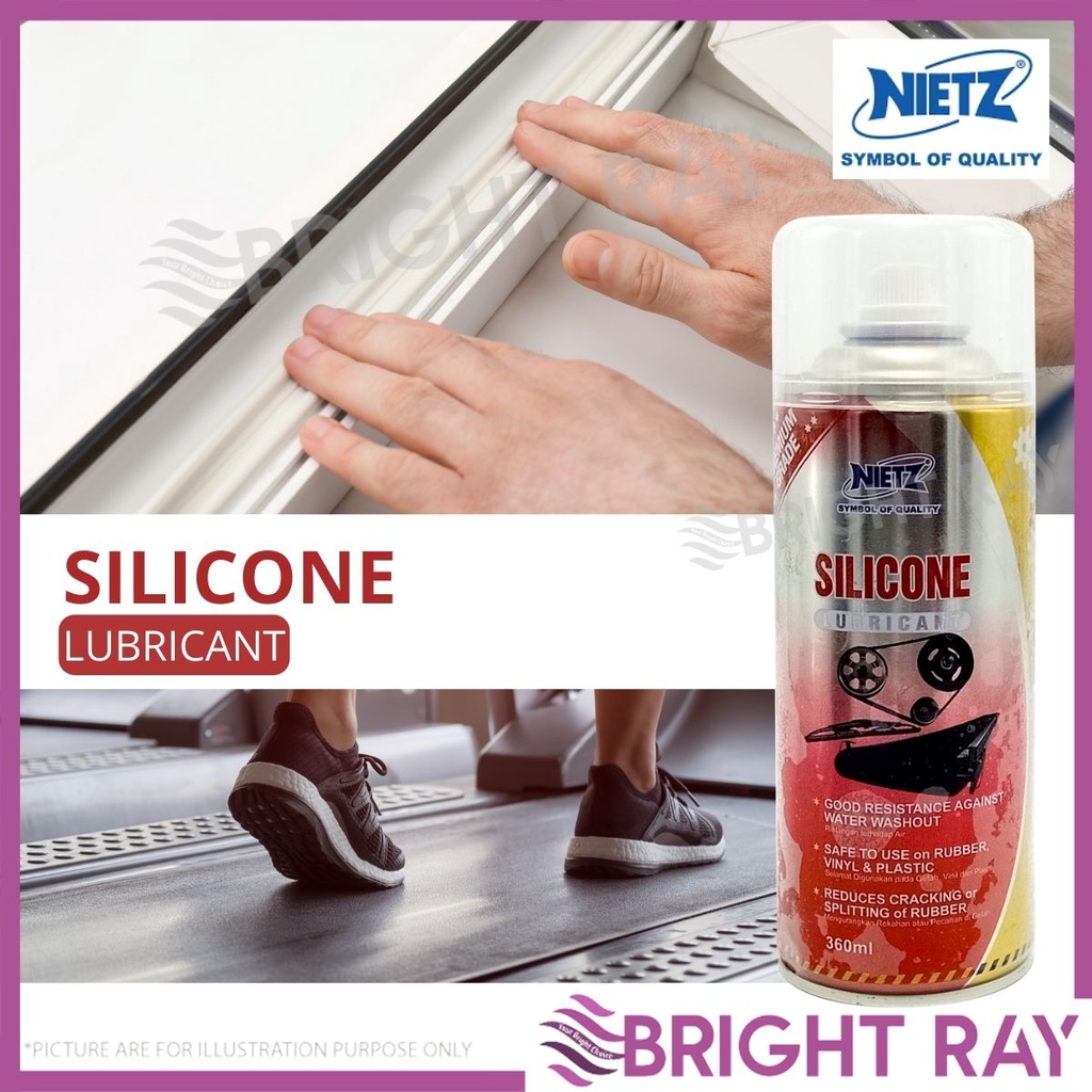 NIETZ 360ML Silicone Lubricant Spray For Rubber Plastic Semburan ...