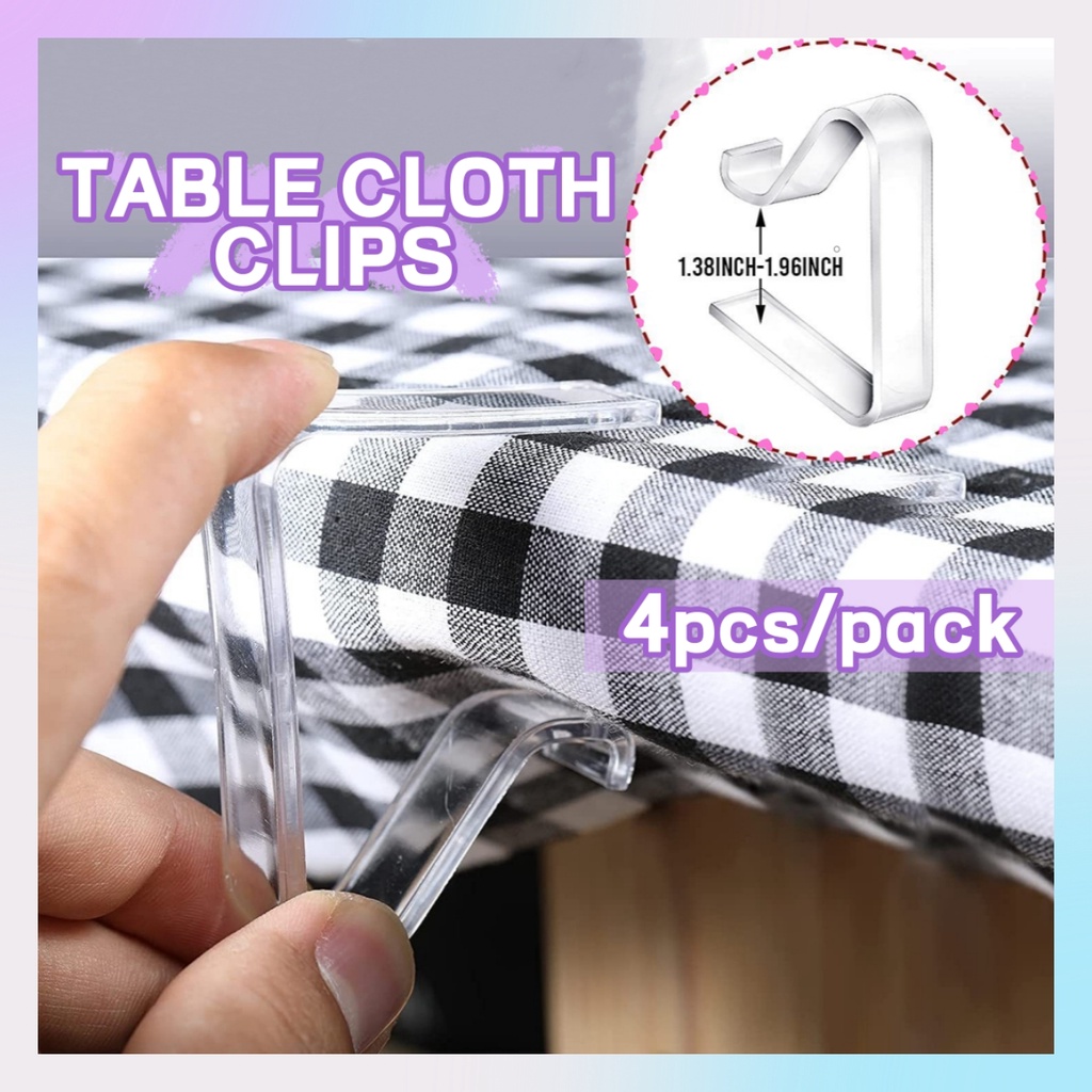 (4 PCS/PACK) Anti-Slip Table Cloth Holder Table Cloth Clip Plastic ...