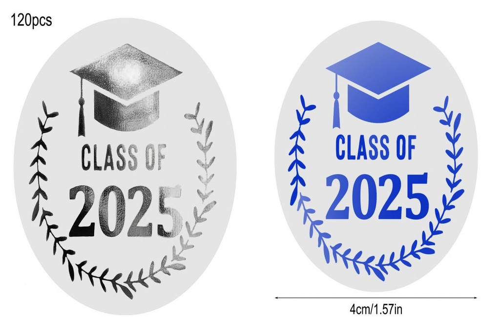 (VIP) Graduation Stickers Class of 2025 Metallic Gold Foil Stickers ...