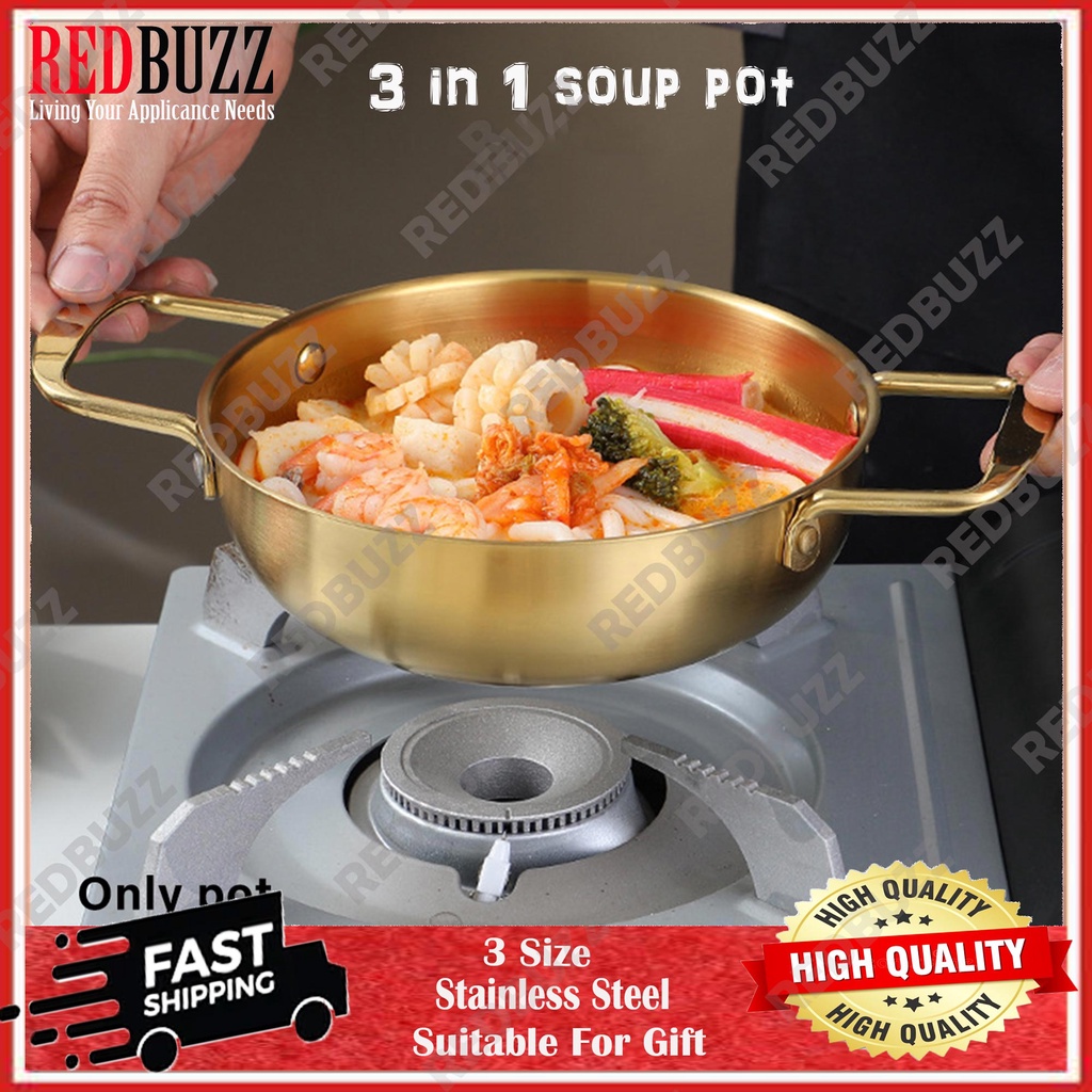 REDBUZZ Stainless Steel Seafood Pot Home Cooking Pot Pan Periuk Mee ...