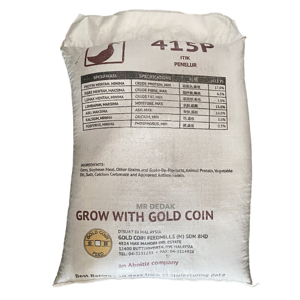 REPACK [15KG] [415p] Dedak Makanan Itik Penelur Premium Gold Coin ...