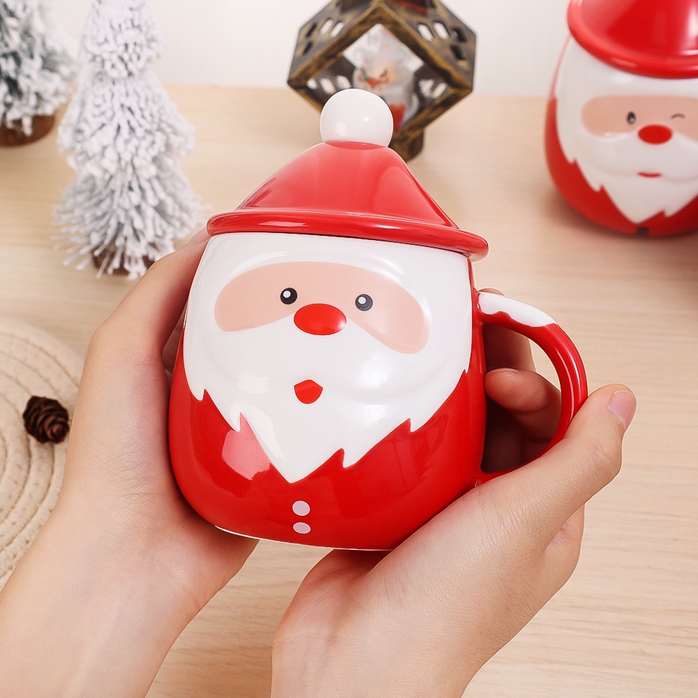 Classic Xmas Series Santa Claus Styling Cartoon Ceramic Water Cup ...