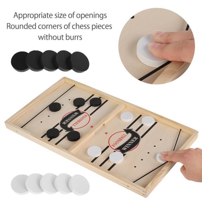 Wooden Sling Puck Board Game Bouncing Hockey Fast Sling Puck Super ...
