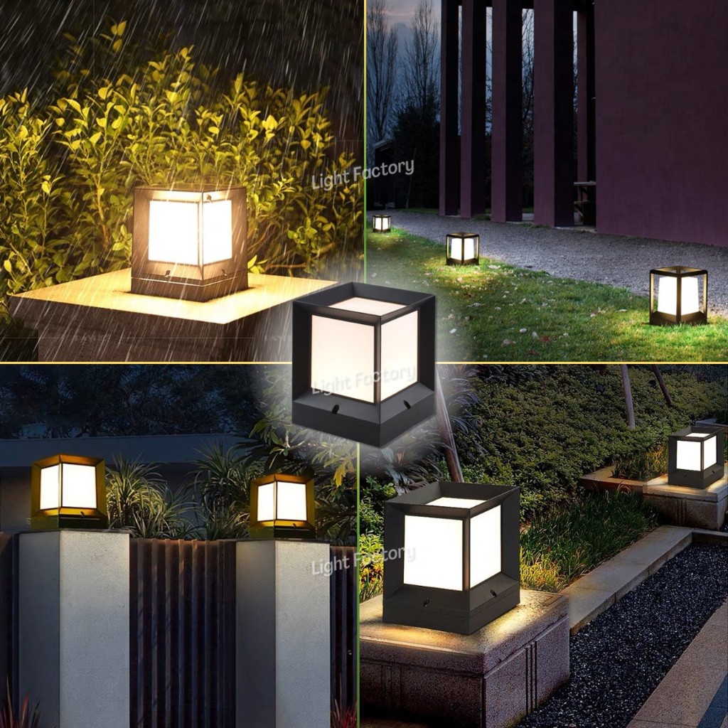 🔥NEW🔥Modern Outdoor Gate Light Cube Gate Lamp Weatherproof Outdoor ...