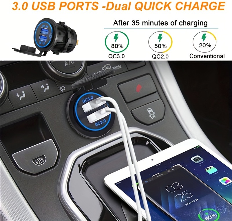 Motorcycle Car Modification Accessories Usb Plug Mobile Phone Charger 3 ...