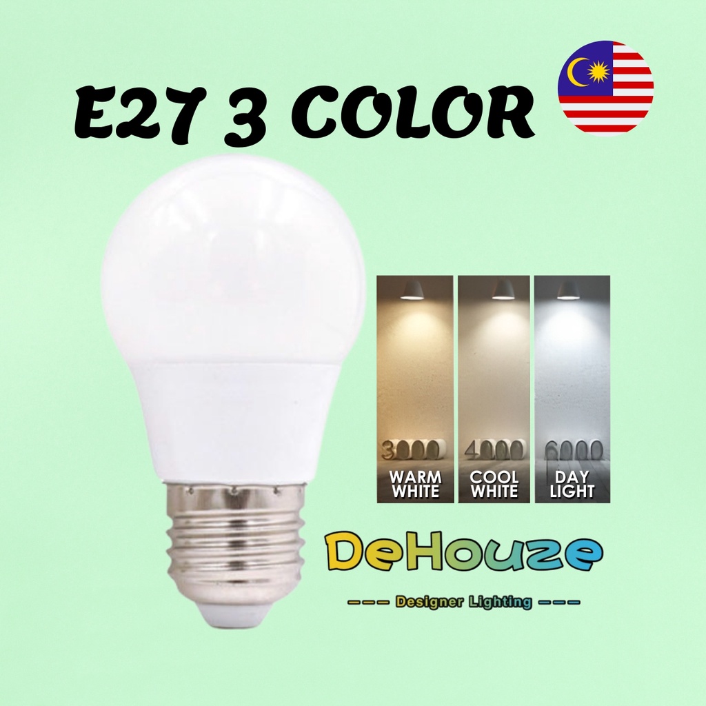 DeHouze 1Pc E27 12w LED 3 Colour (Daylight,Cool White,Warm White) Globe ...