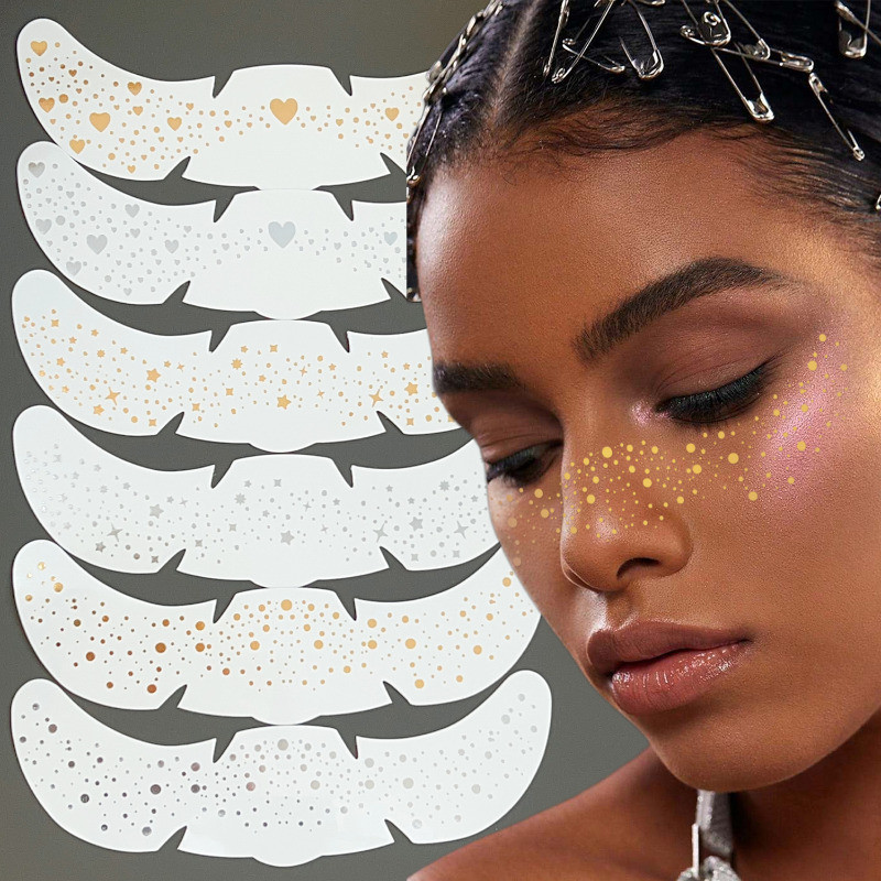 1/2/4Pcs Glitter Star Freckles Stickers - Women Face Makeup Decal ...