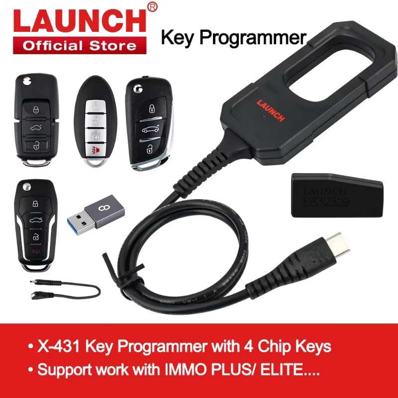 LAUNCH X431 Key Programmer Read/Write IMMO Chip Programming Smart Key Anti theft work with X431 ...