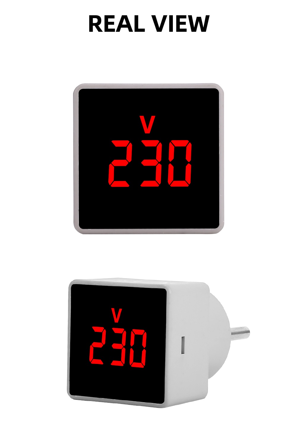 EU Plug AC50-550V Digital Voltmeter Voltage Meter Volt Monitor Panel ...