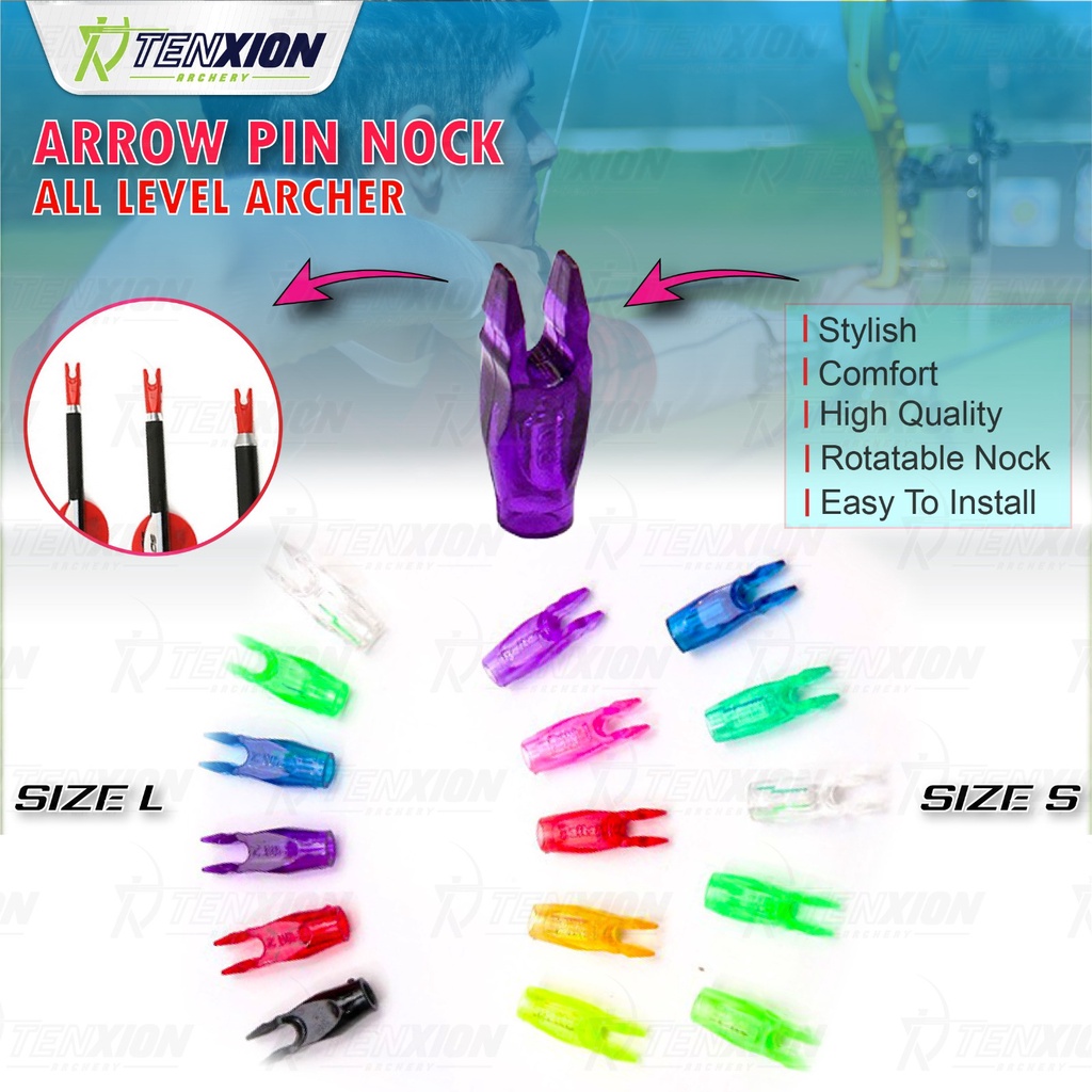 TenXion Archery Asymmetric Pin Nock Size Pin 1 2 Insert Nocks ID 3.2 4. ...