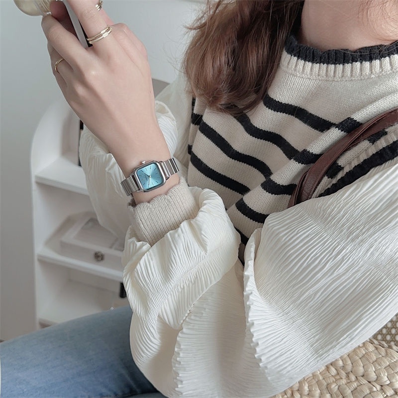 Jam Tangan Wanita Dengan Tali Keluli Tahan Karat New Square Watch Women ...